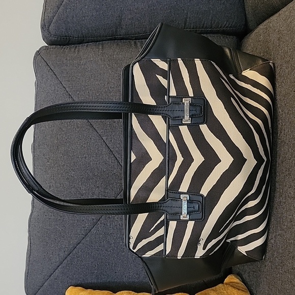 Coach | Bags | Coach Zebra Print Canvas Leather Shoulder Bag | Poshmark